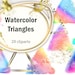 Digital WATERCOLOR Triangles,rainbow Ombre Watercolor Paint Brush ...