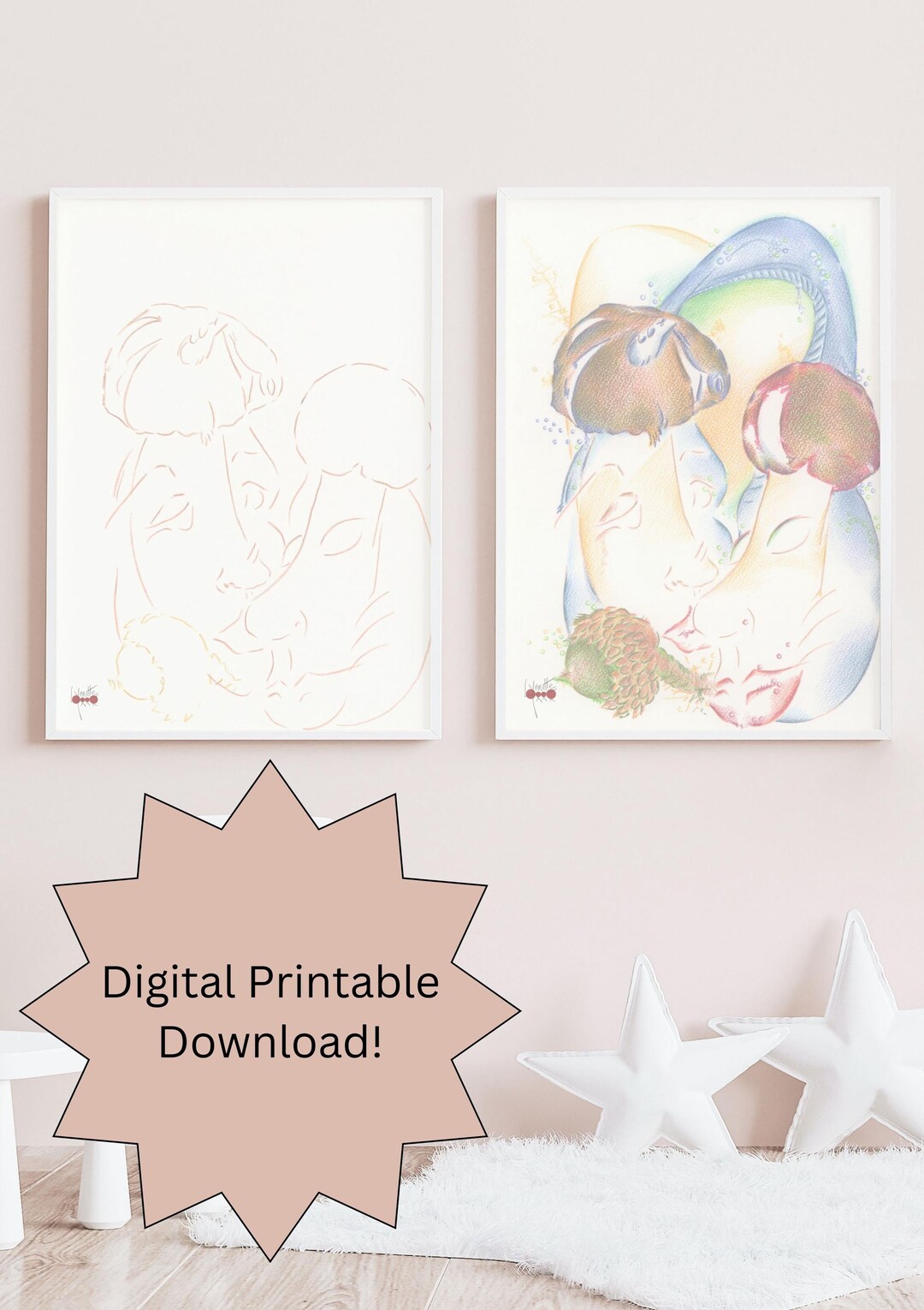 Fungi Sporehead Digital PRINTABLE Coloring Page and Print "nebula ...