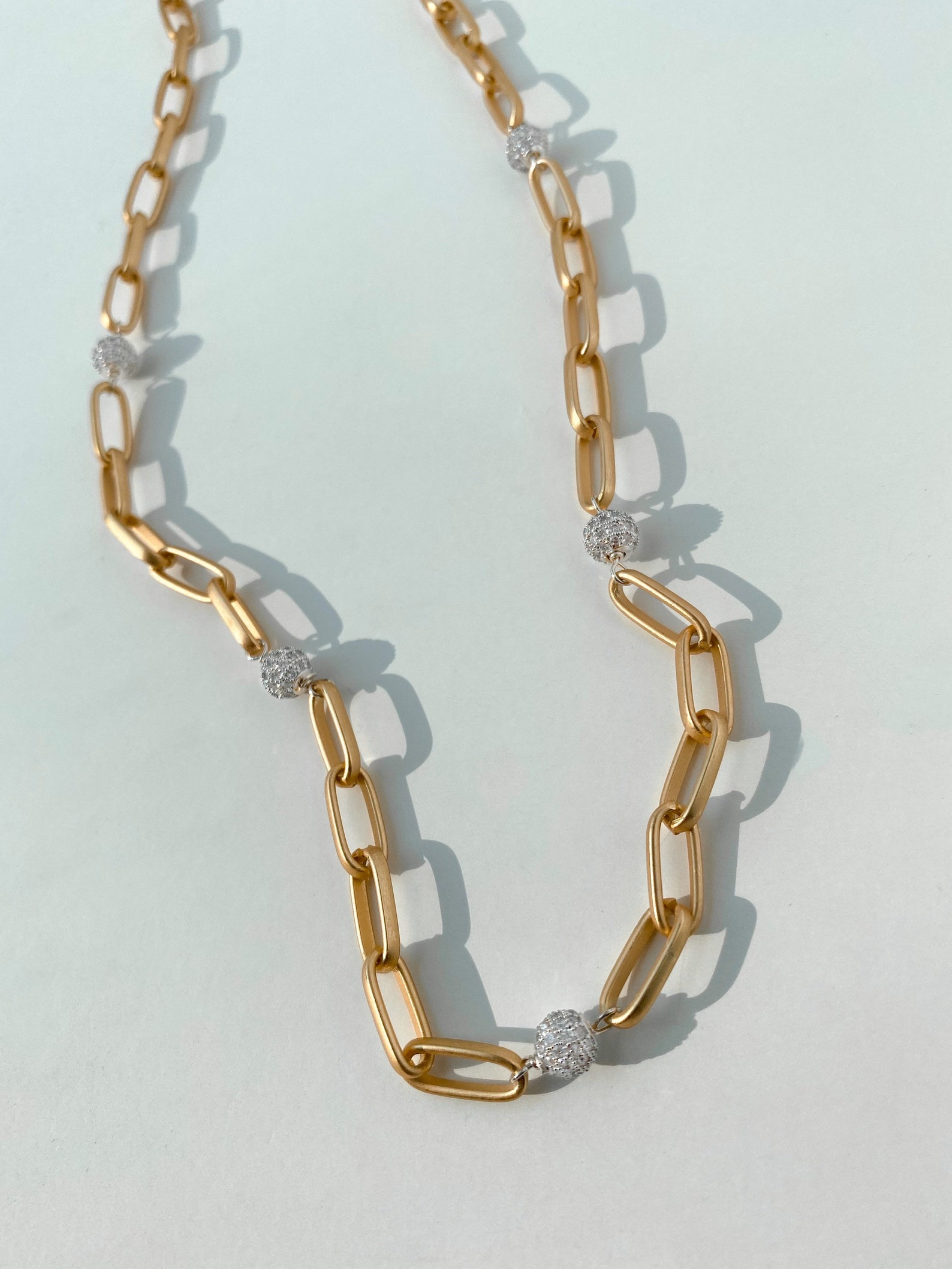 22k Gold Rectangular Box Link Chain With Pave Cubic Zirconia - Etsy