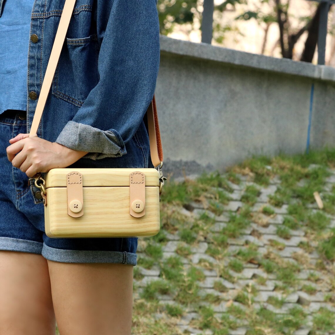 WT Wooden Bag Twin Button - Etsy