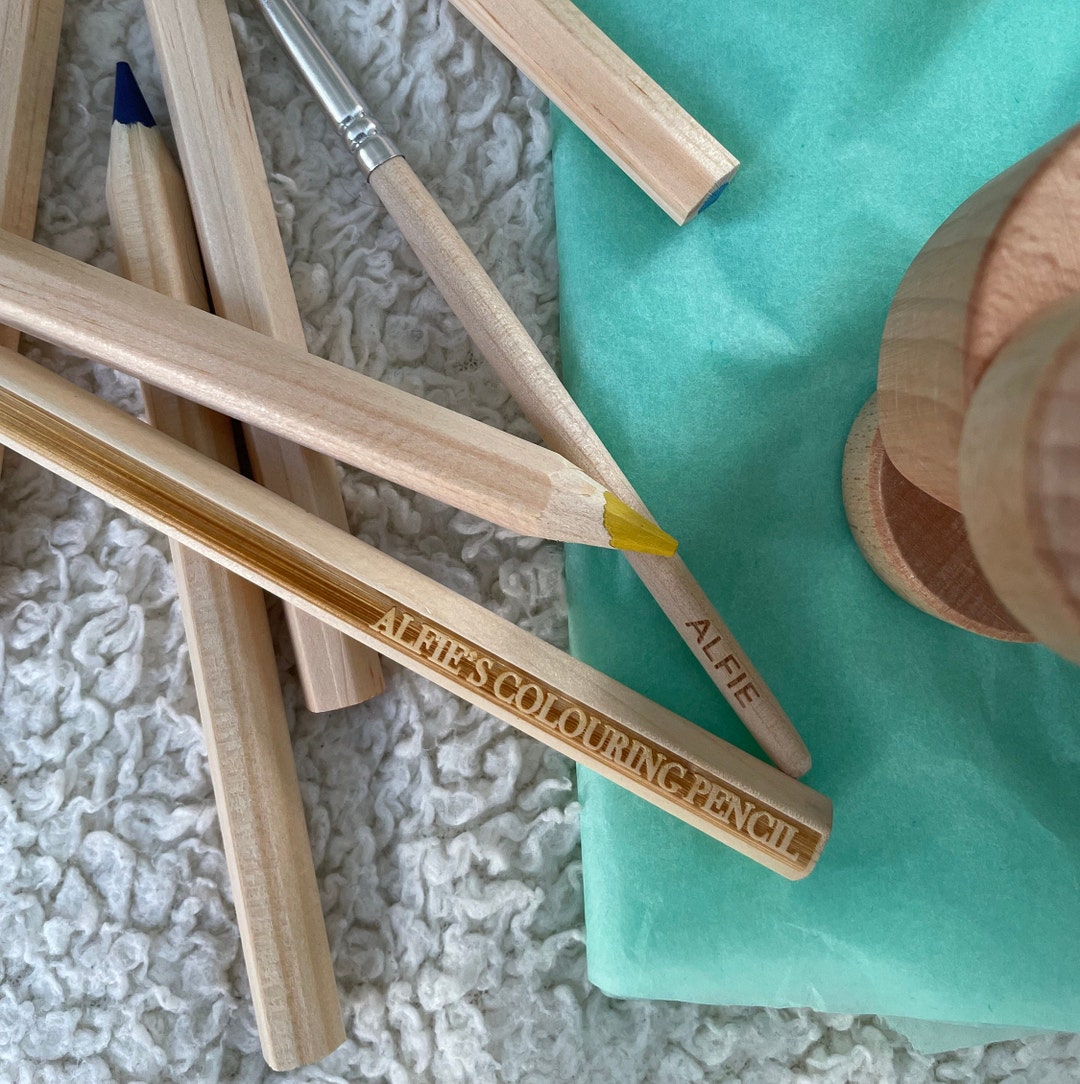 Personalised Wooden Colouring Set - Etsy