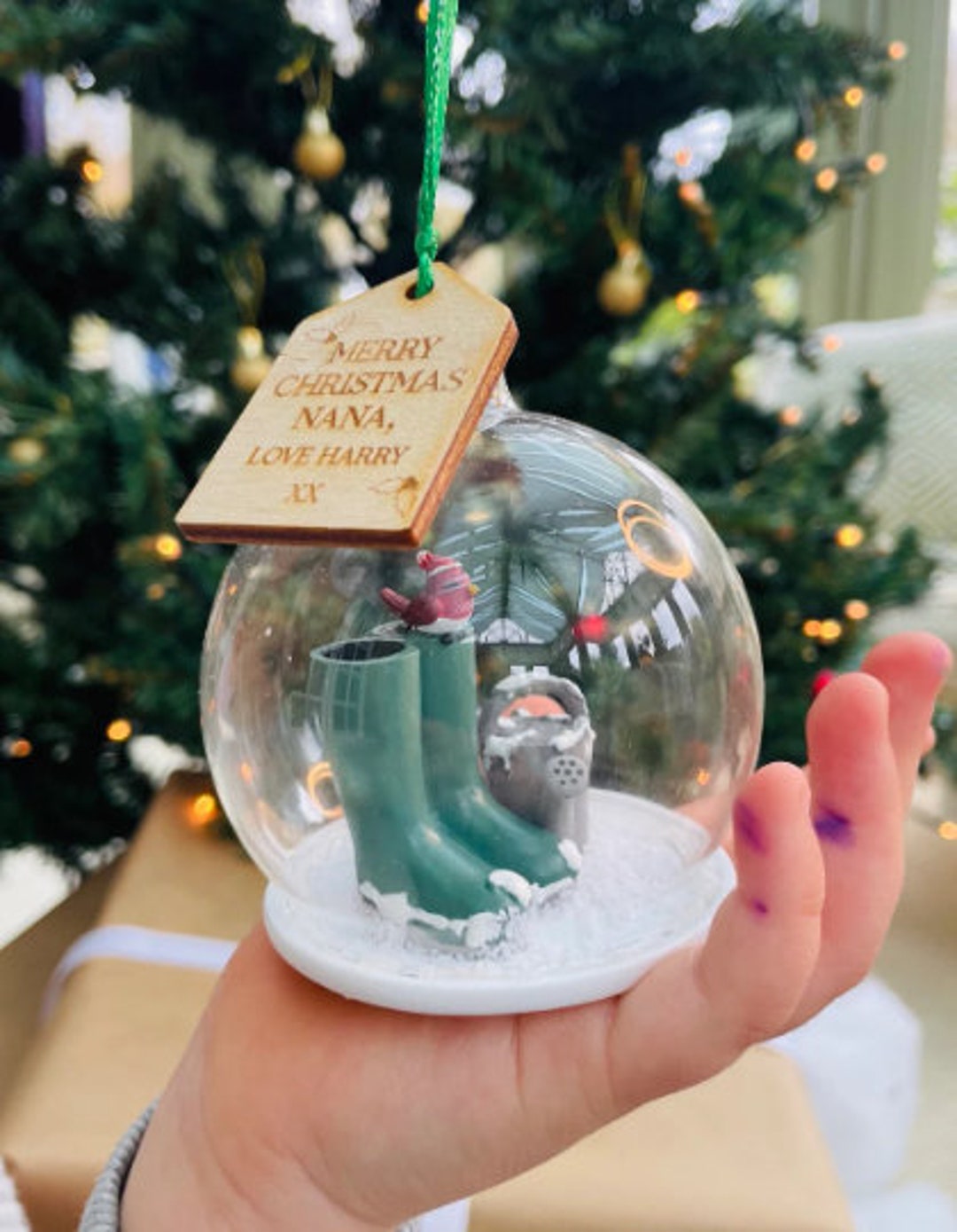 Personalised Christmas Snow Globe Bauble - Etsy