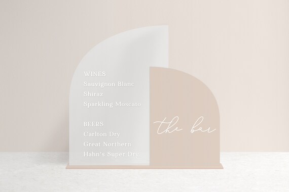Acrylic Bar Sign Duo Half Arch - Etsy Australia
