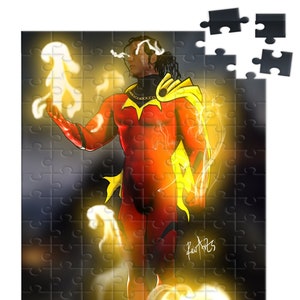 African American Super Hero Puzzle, Pyre Warrior, 120 Piece Puzzle - Etsy