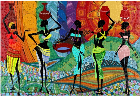 Large Colorful Jigsaw Puzzle Abstract Multi Colored Bright | Etsy