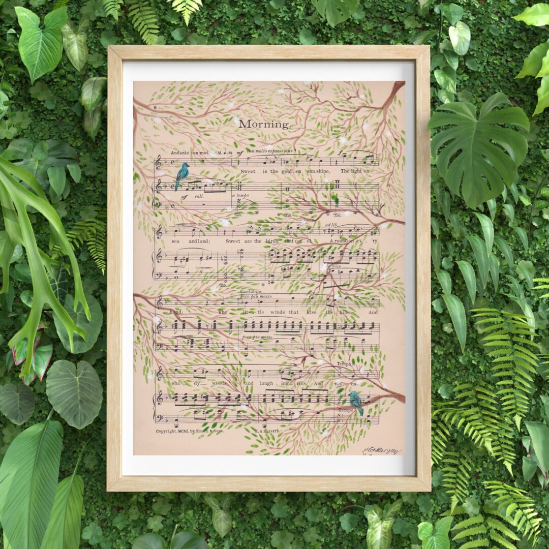 Tree Sheet Music, Antique Sheet Music, Vintage Illustration, Sheet ...