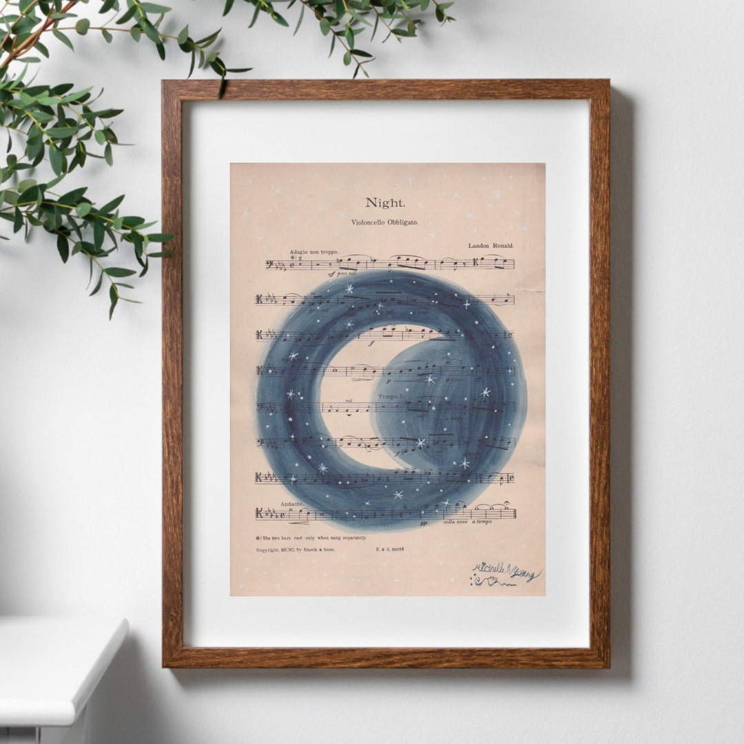 Crescent Moon Sheet Music, Vintage Sheet Music, Moon Art, Sheet Music ...