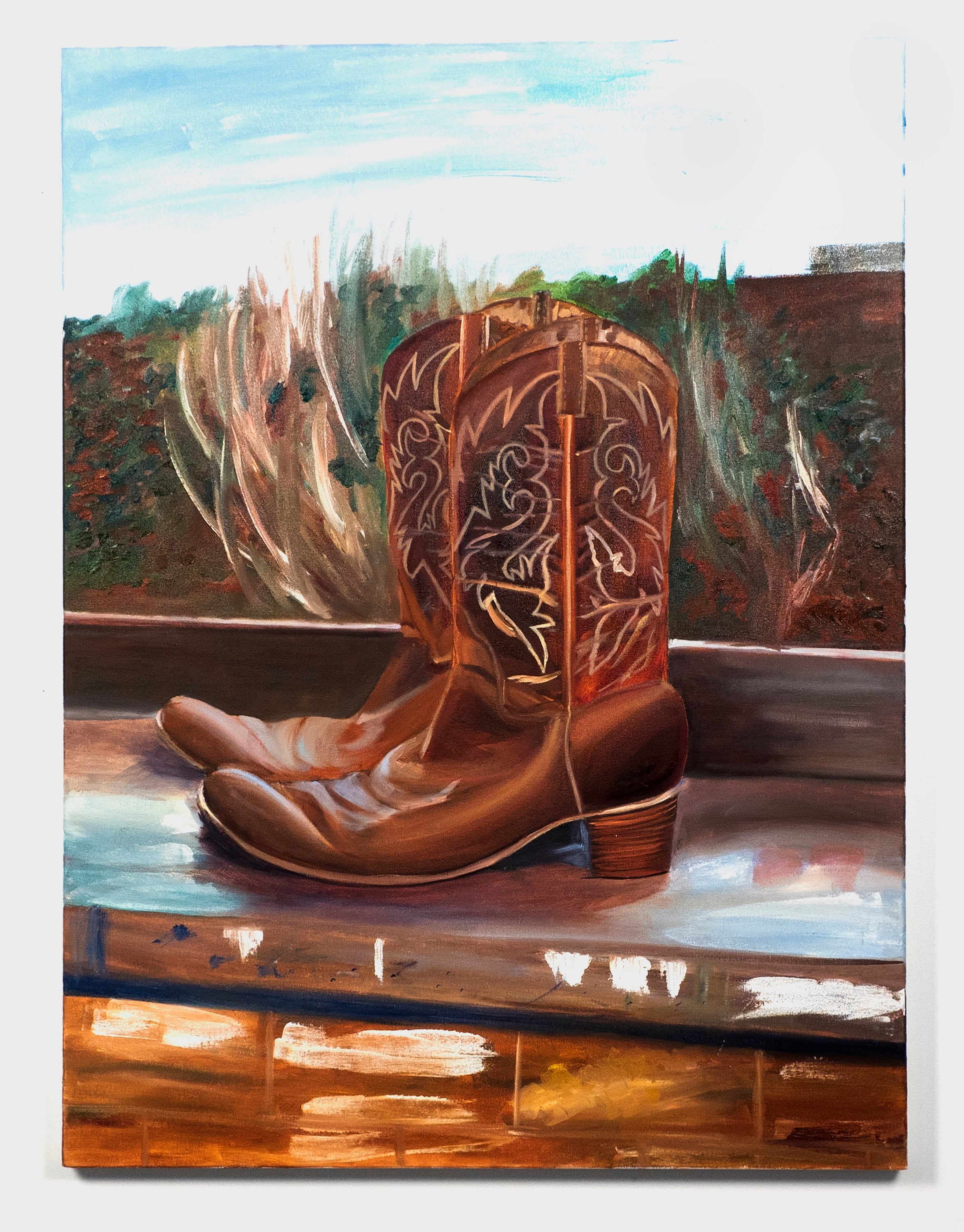 Cowboy Boots, Country Art, Large Oil Painting, Country Painting, Boots ...