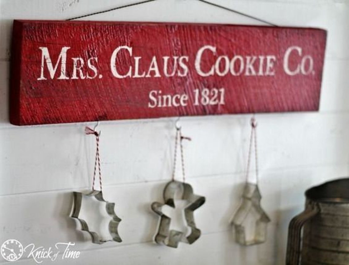 Mrs Claus Cookie Co. Wall Hanging - Etsy