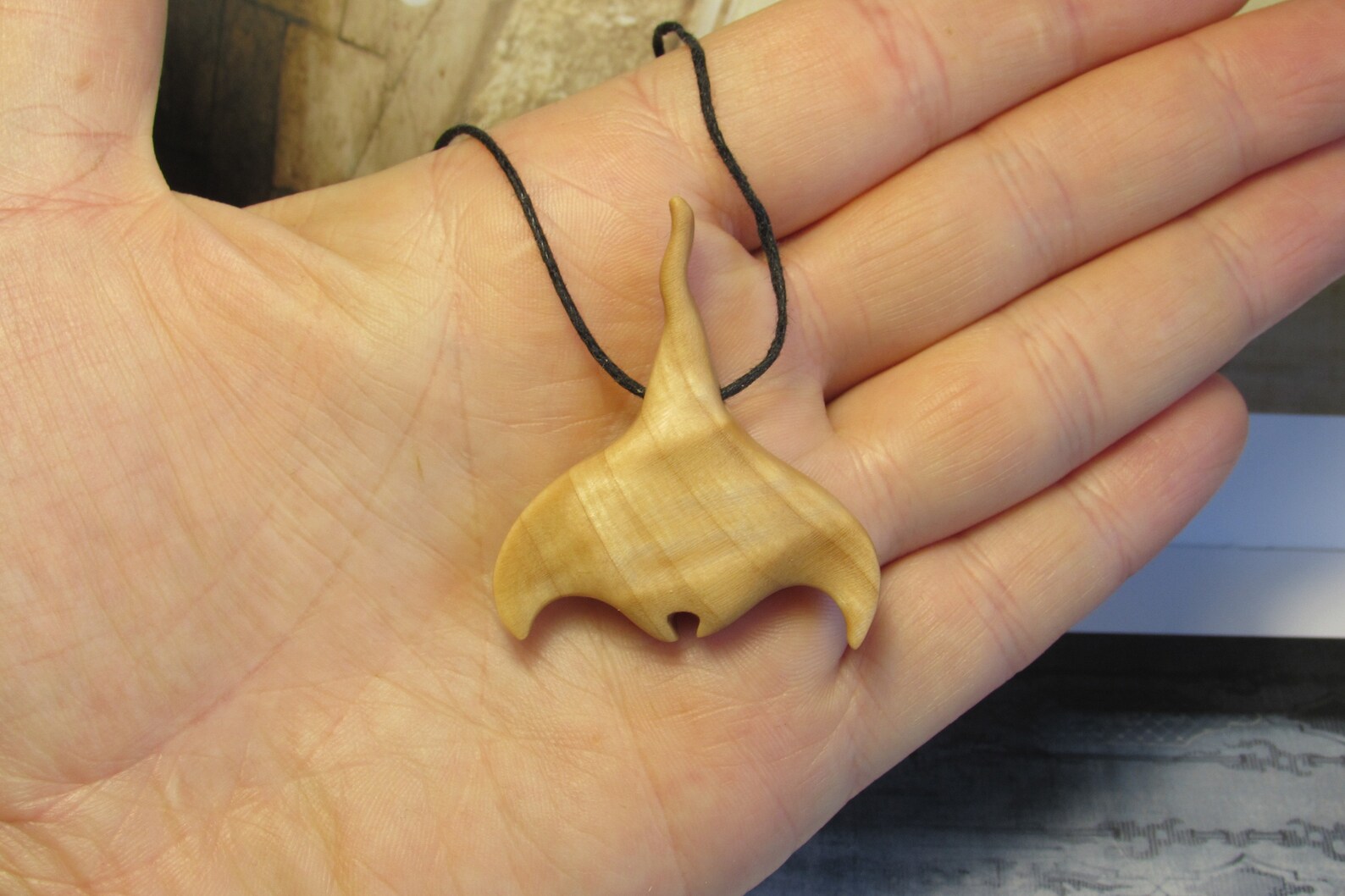 Manta ray pendant Wood manta ray Carved stingray Manta ray | Etsy