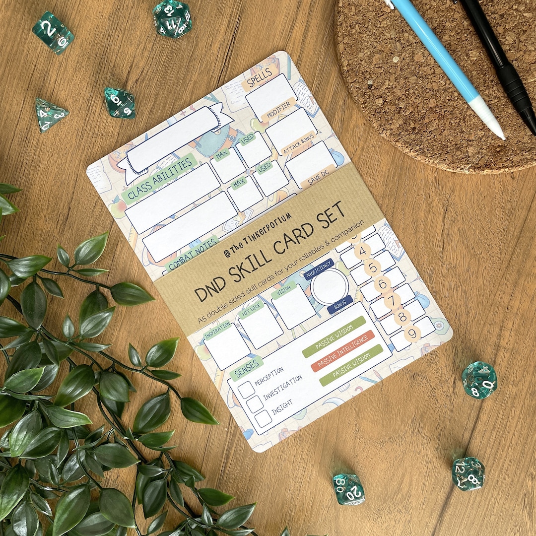 Mini Adventurer A5 D&d5e Skill Card Set – Rollables Card, Ttrpg ...