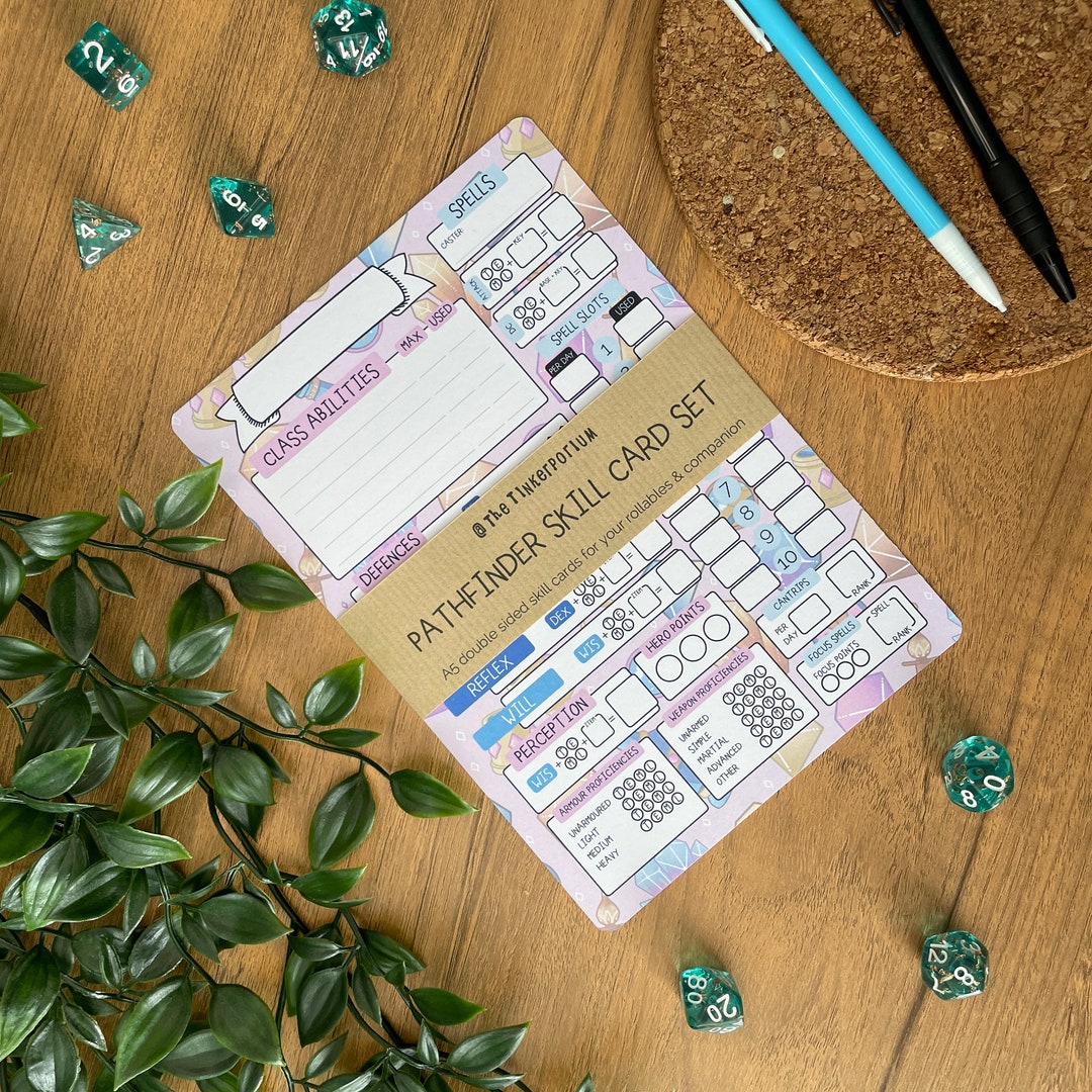 Genielock A5 Pathfinder 2e Skill Card Set – Rollables Card, Ttrpg ...