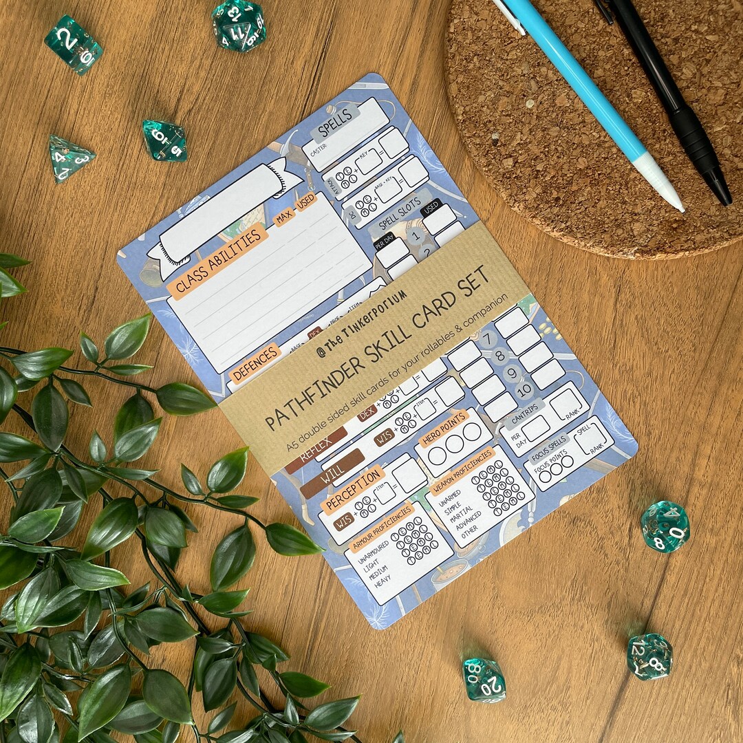 Fighter A5 Pathfinder 2e Skill Card Set – Rollables Card, Ttrpg ...