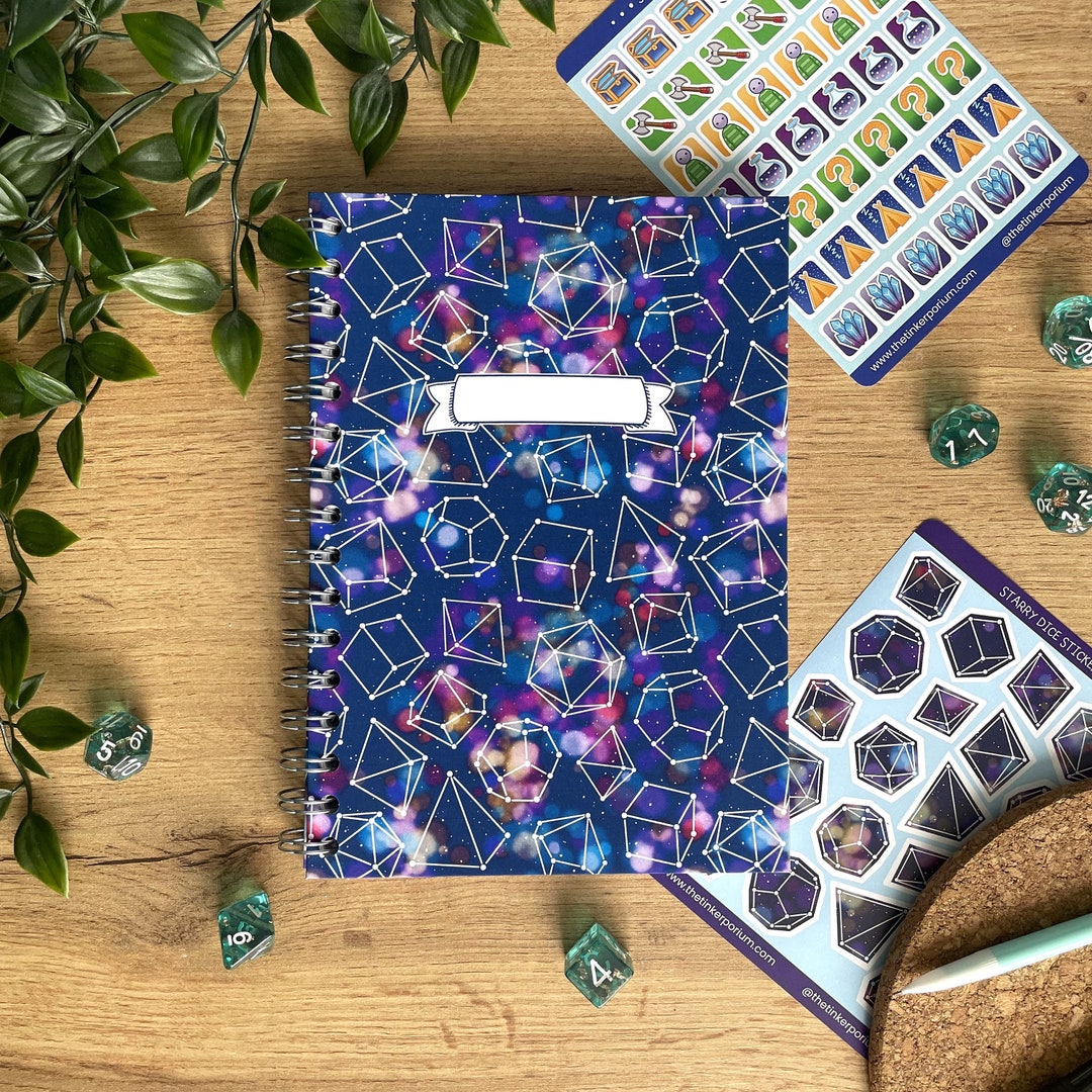 Starry Dice A5 TTRPG Campaign Journal Handmade, Character Creation Book ...