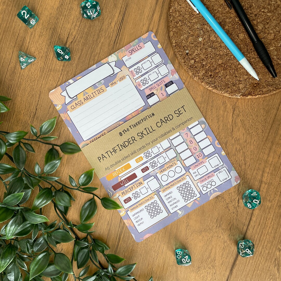 Autumn A5 Pathfinder 2e Skill Card Set – Rollables Card, Ttrpg Specific ...