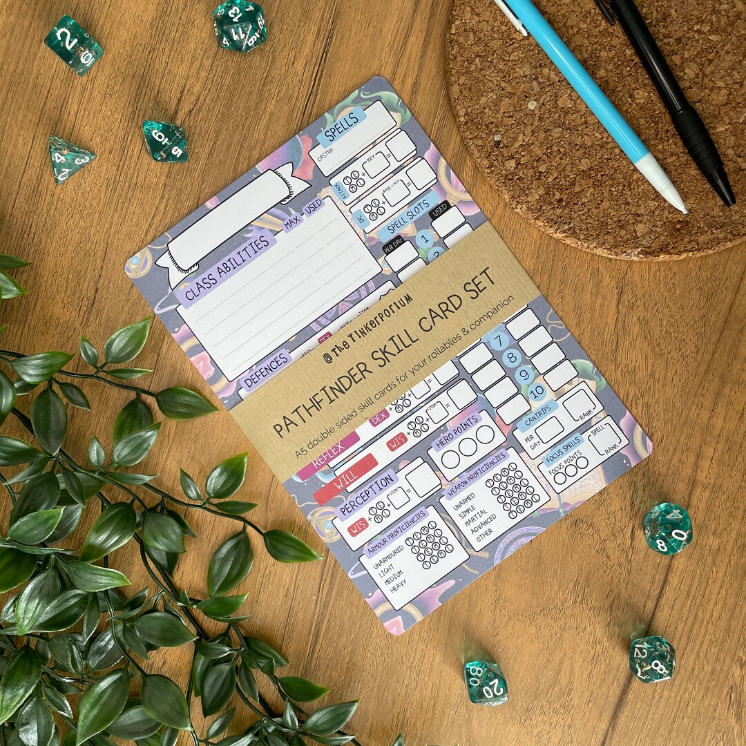 Wizard A5 Pathfinder 2e Skill Card Set – Rollables Card, Ttrpg Specific ...