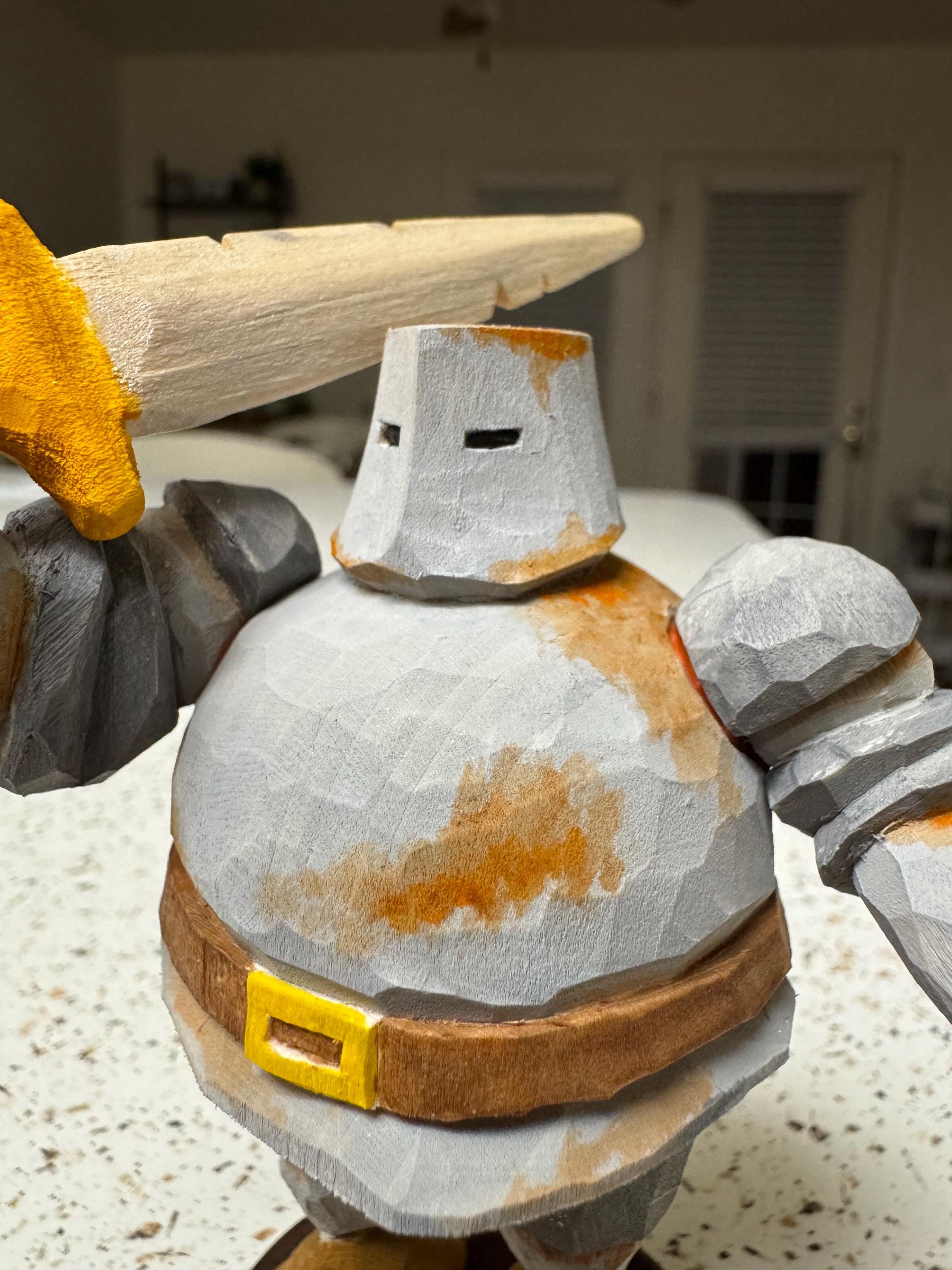 Hand Carved Wooden Rusty Knight Figurine - Etsy