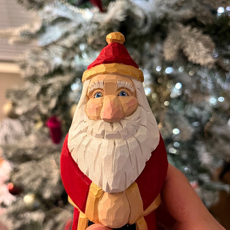 Carved Santa - Etsy