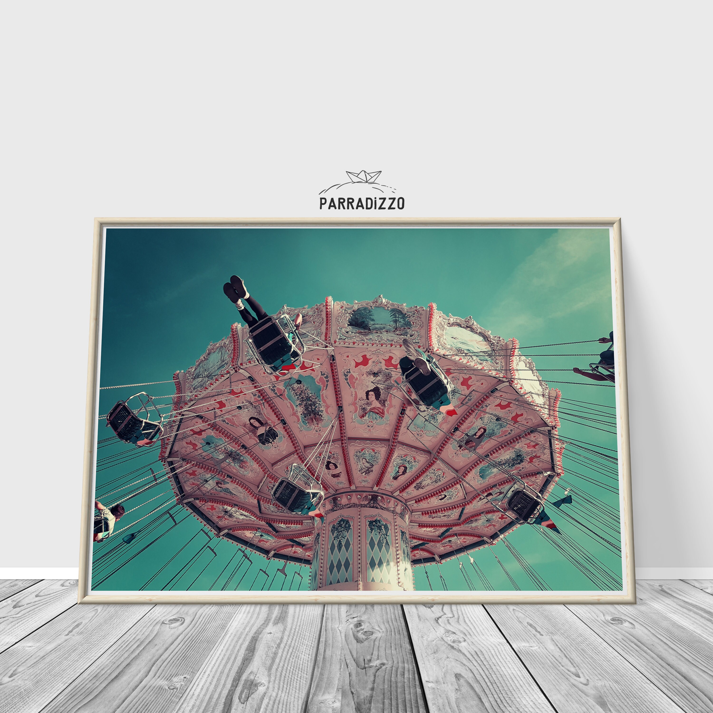 Swing Carousel Print, Instant Download, Carousel Print, Framed Art ...