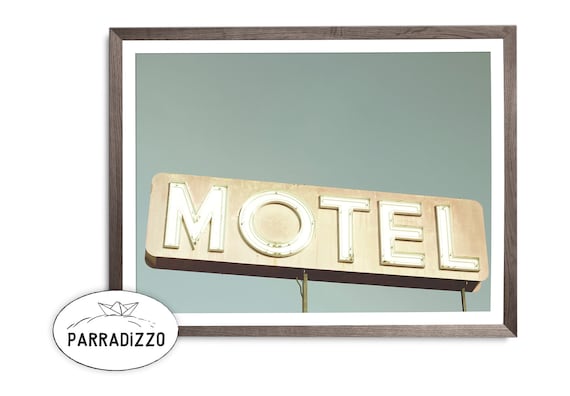 Motel Sign Print Motel Printable Wall Art Download Wall | Etsy