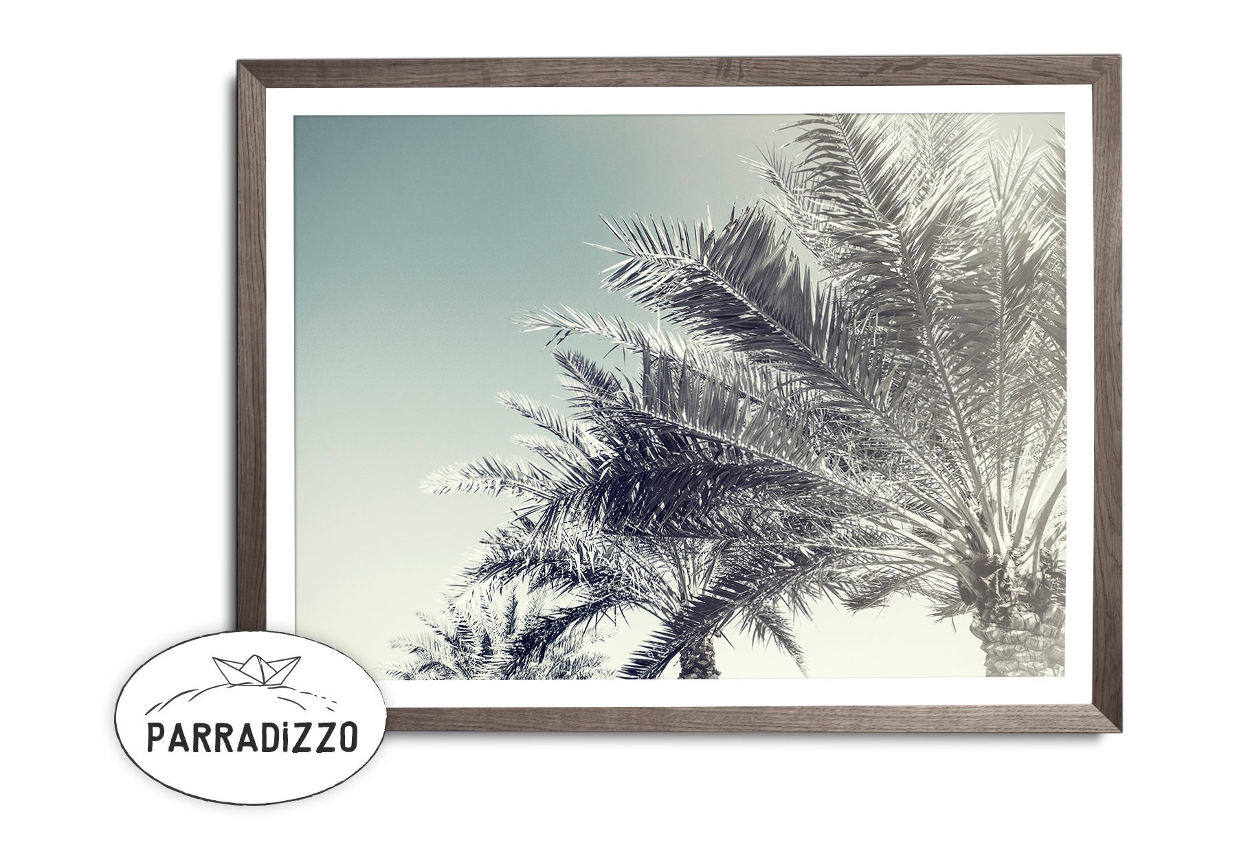 Blue Tropical Palm Trees Digital Print Palms Framed Printable - Etsy