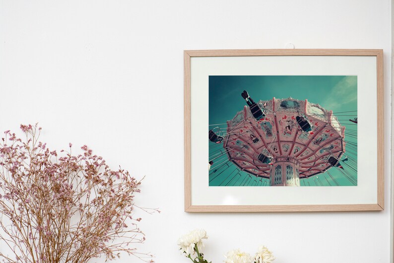 Swing Carousel Print, Instant Download, Carousel Print, Framed Art ...