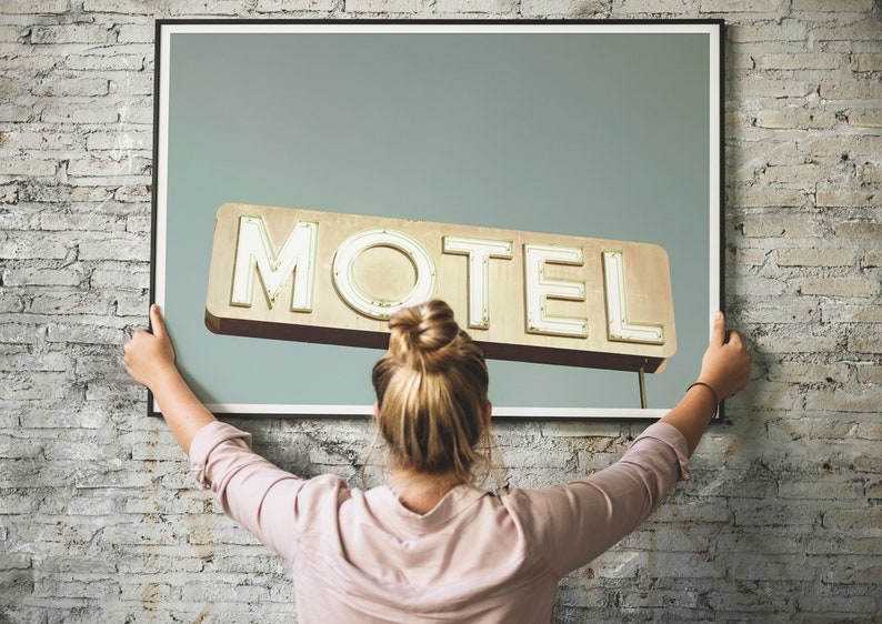 Motel Sign Print, Motel Printable, Wall Art Download, Wall Decor Motel ...