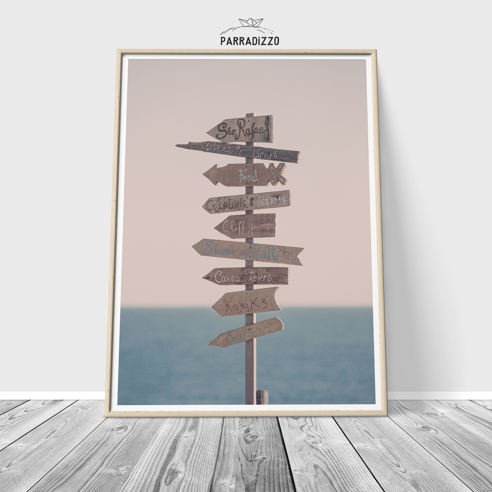 Beach Wall Art Print, Beach Signs Wall Decor, Coastal Wall Art Print ...