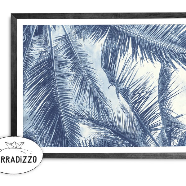 Blue Palm Print - Etsy