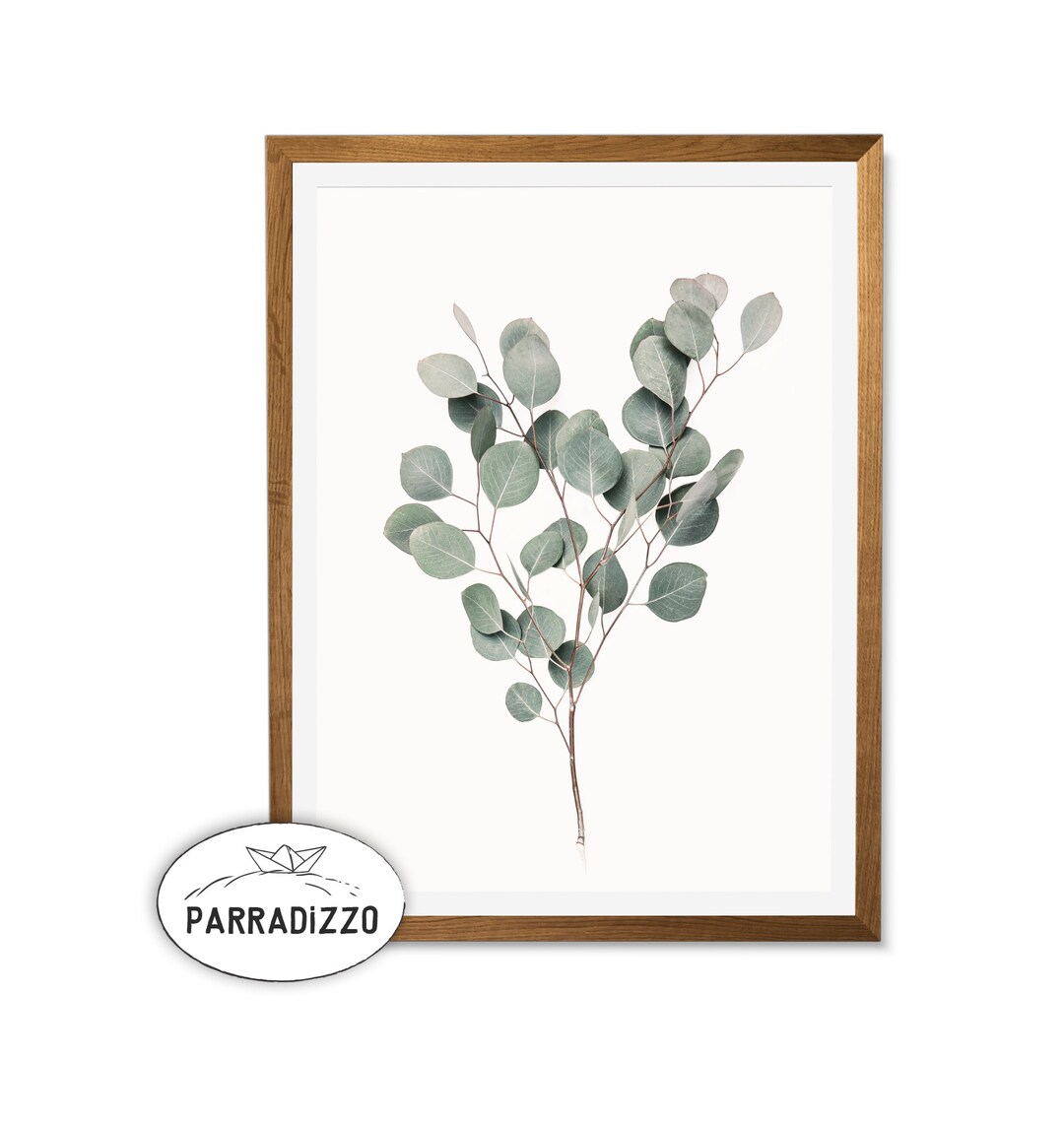 Green Eucalyptus Digital Print Wall Art, Minimalist Plant Home Decor ...