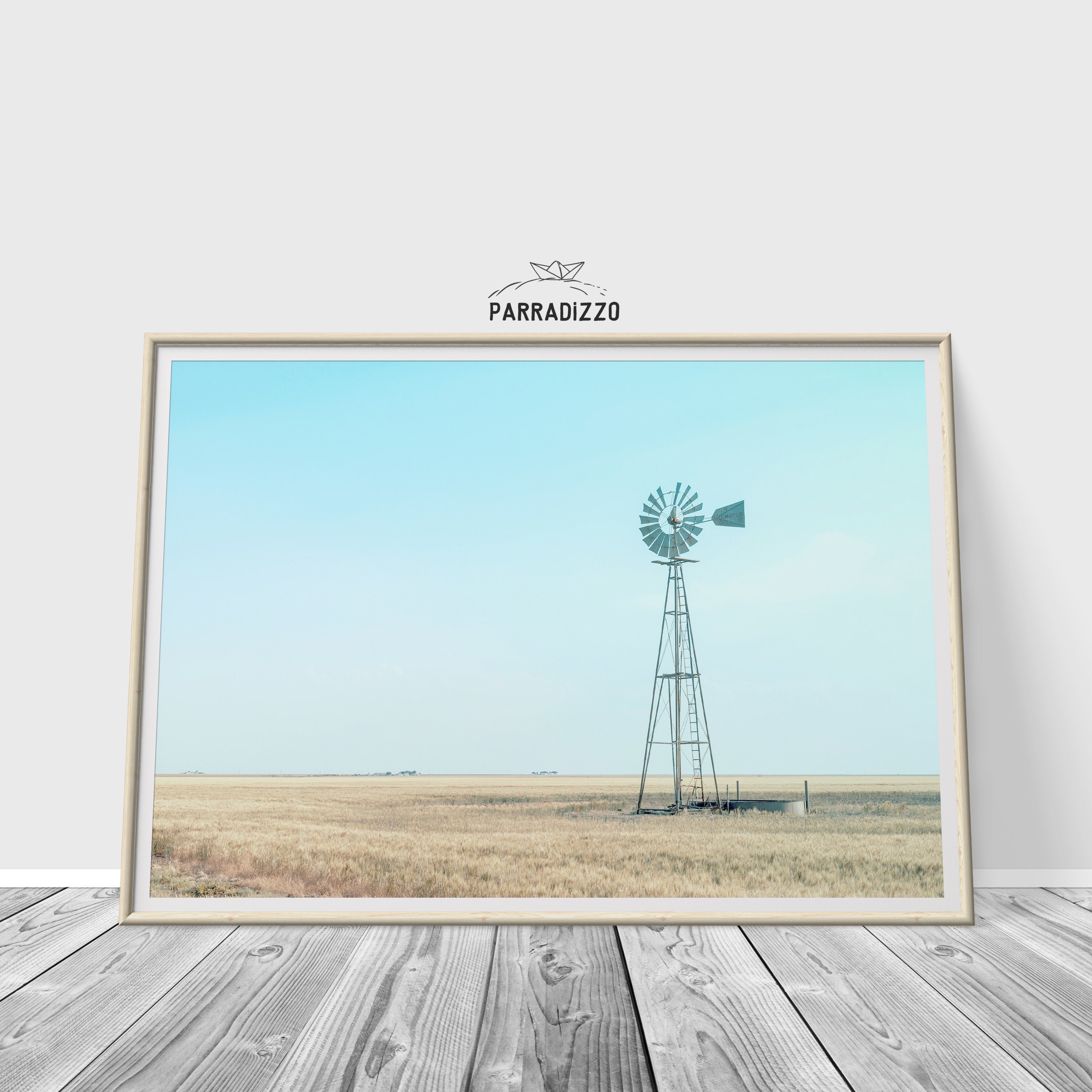 Minimalist Windmill Photography Digital Print Blue Sky - Etsy