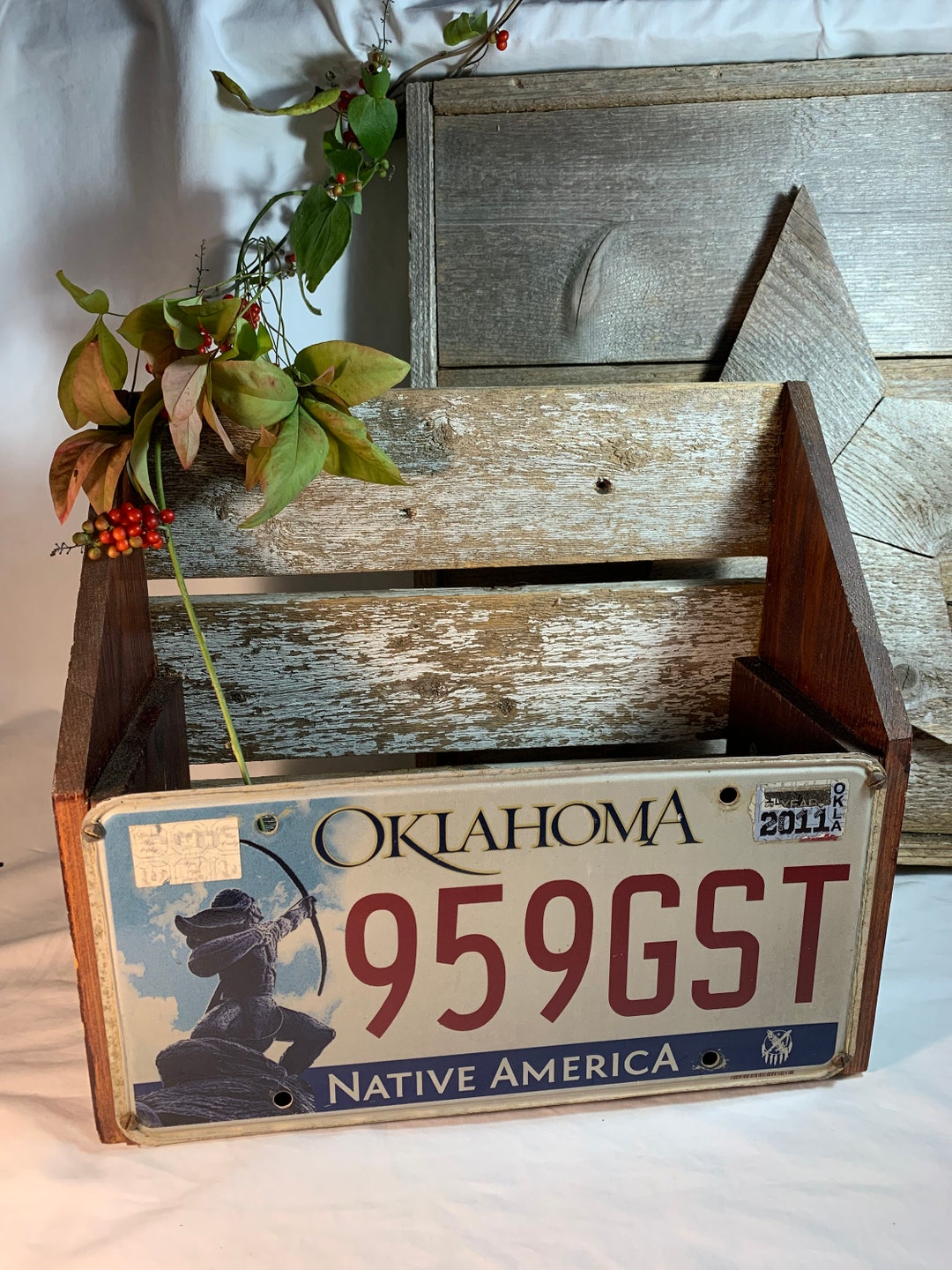 Oklahoma License Plate, Mail, Key Wall Holder ( Indoor) - Etsy