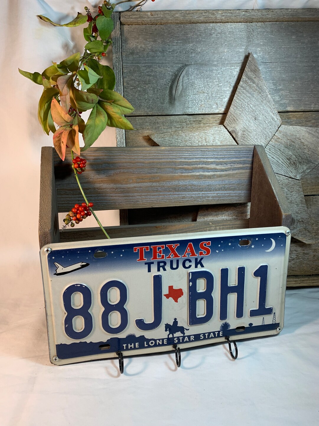 Texas License Plate, Mail/envelope/key Holder, Indoor Wall Mounted - Etsy
