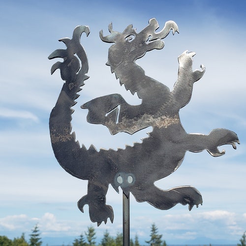 6 Inch Welsh English Dragon Coat of Arms Metal Rough Rusty - Etsy