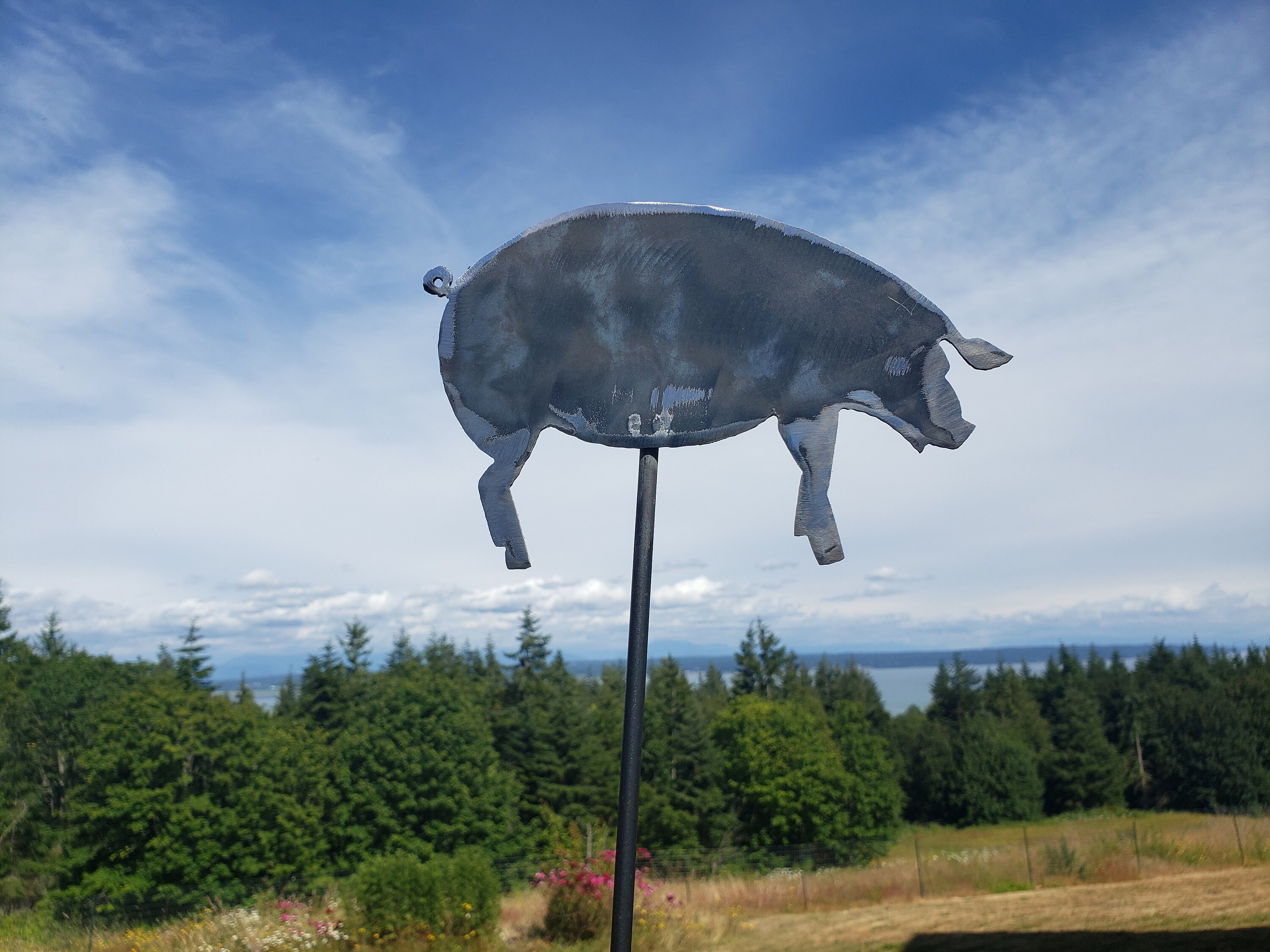 Pig Garden Art Metal Garden Stake Mothers Day Gift - Etsy