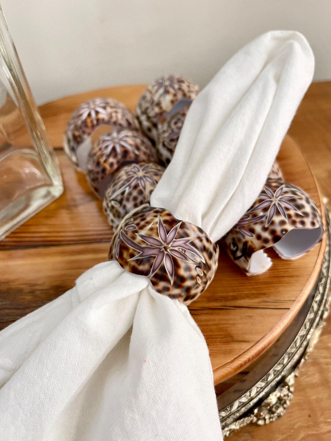 Napkin Rings, Cowrie Shells, Coastal, Beach, Tablescape, Classic Decor ...
