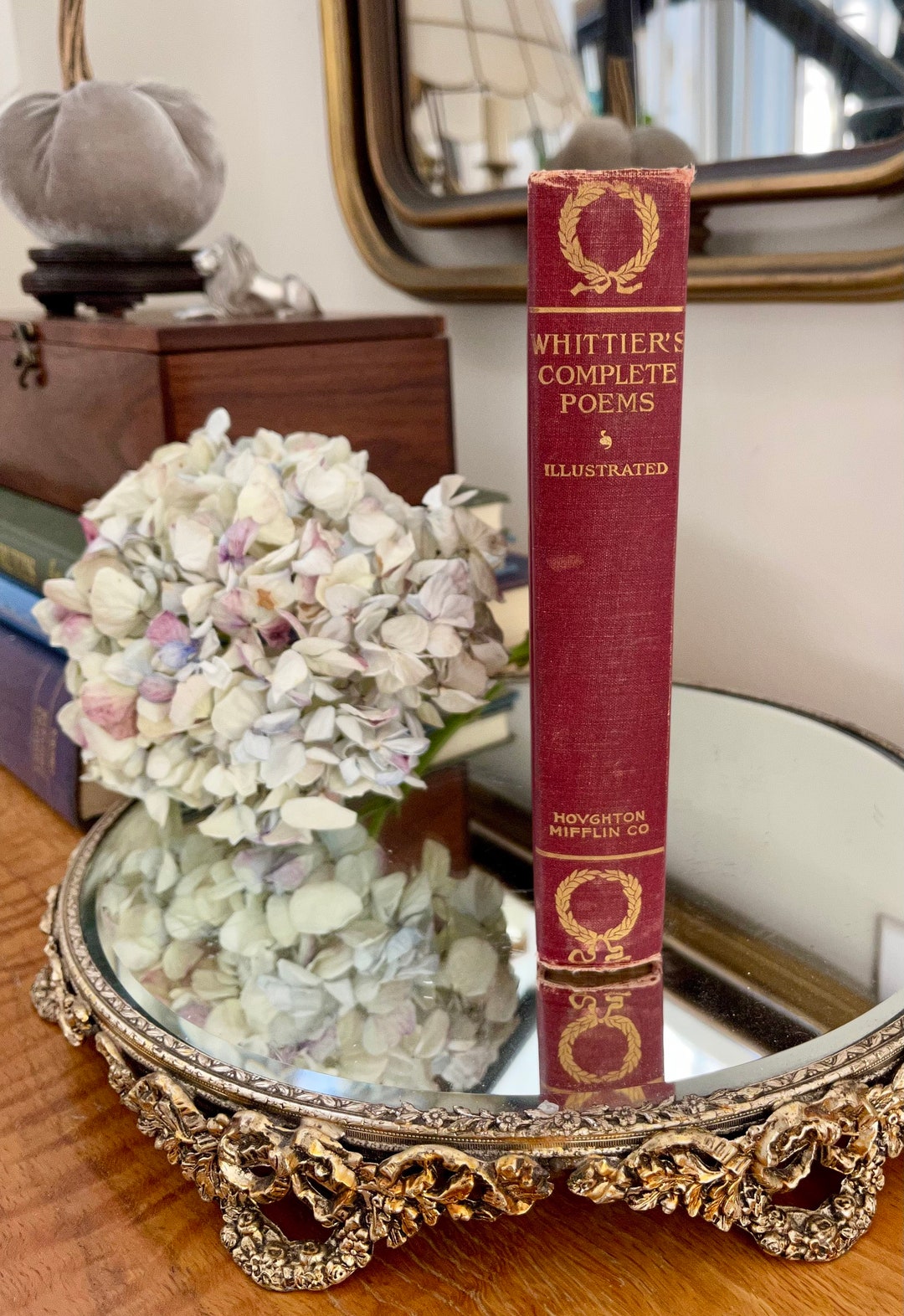 Antique Book, Whittier's Poems, Book Collection, Home Library, Book ...