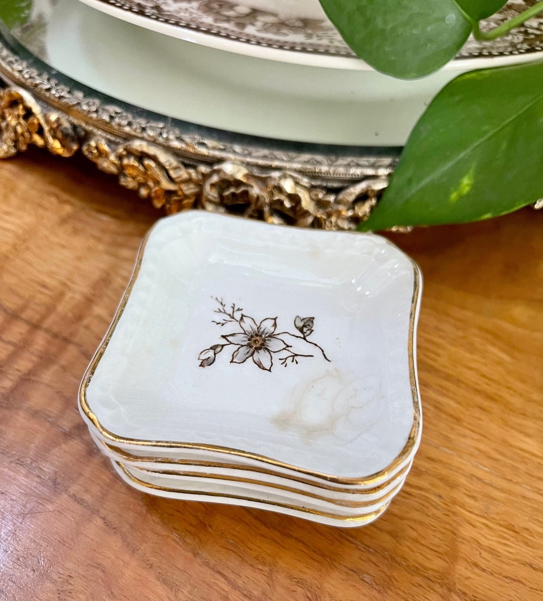 Vintage Butterpats, Butter Pats, Floral Butterpats, Square Butterpats ...