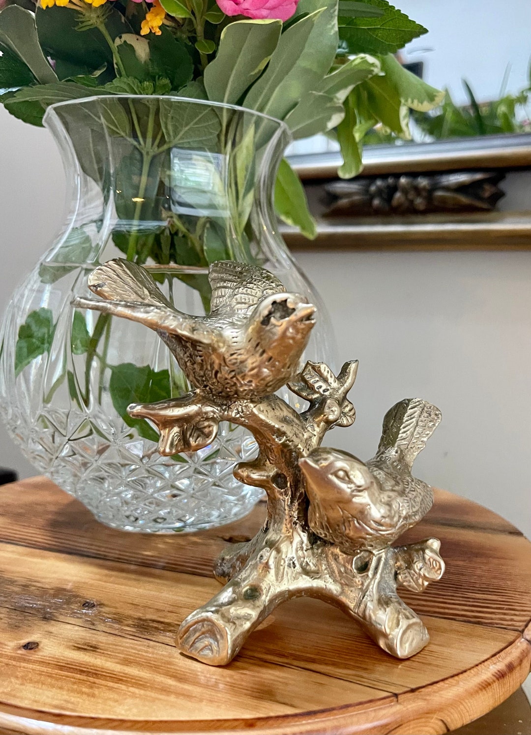 Brass Vintage Brass Brass Birds Bird Statue Shelf Decor - Etsy