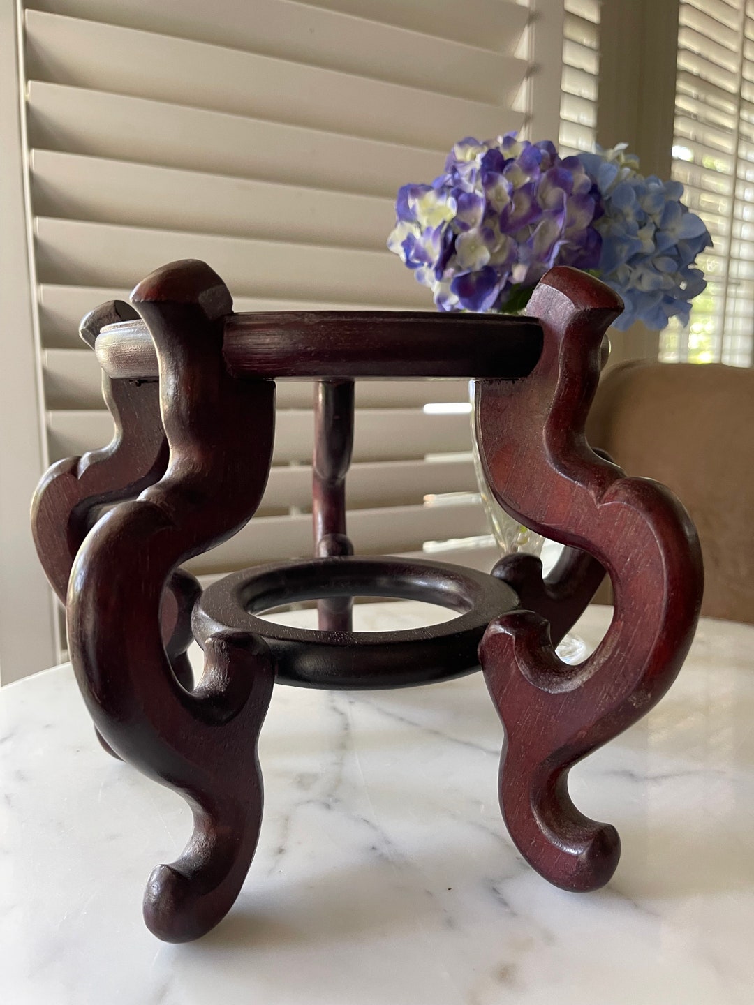 Ginger Jar Stand, Plant Stand, Wood Stand, Fishbowl Stand, Vintage Wood ...