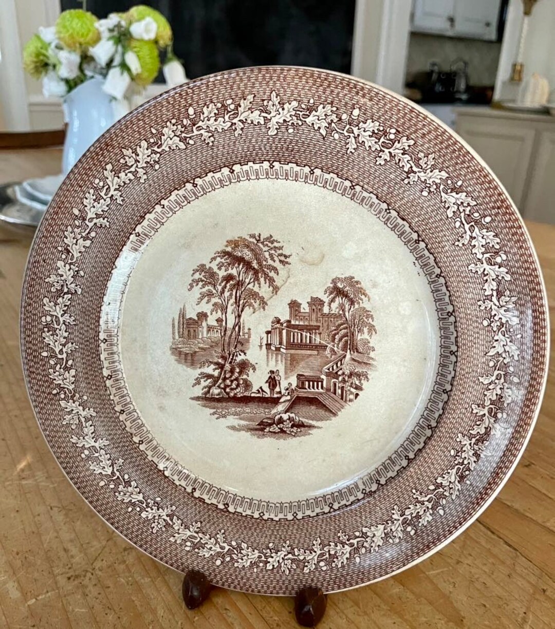 Antique Ironstone, Brown Transferware, Ironstone Plate, Antique Plate ...