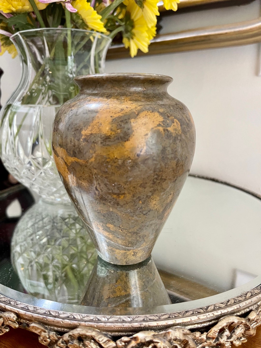 Stone Vase, Vintage Vase, Stone, Unique Vase, Neutral Decor, Art Vase ...