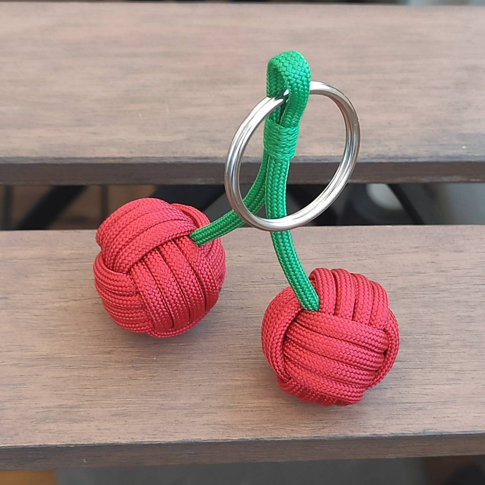 Keychain cerise Double monkey Fist in - Etsy