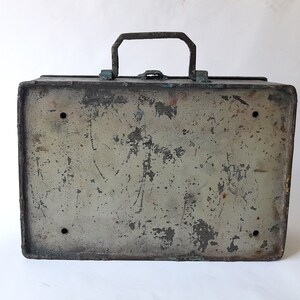 Very Old Rusty and Heavy Metal Box With Handle. Vintage Rectangular ...