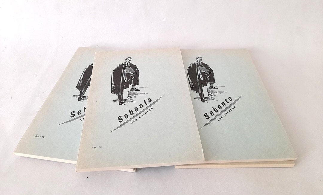 Vintage School Notebook sebenta With Flat Leaves. Old Portuguese School ...