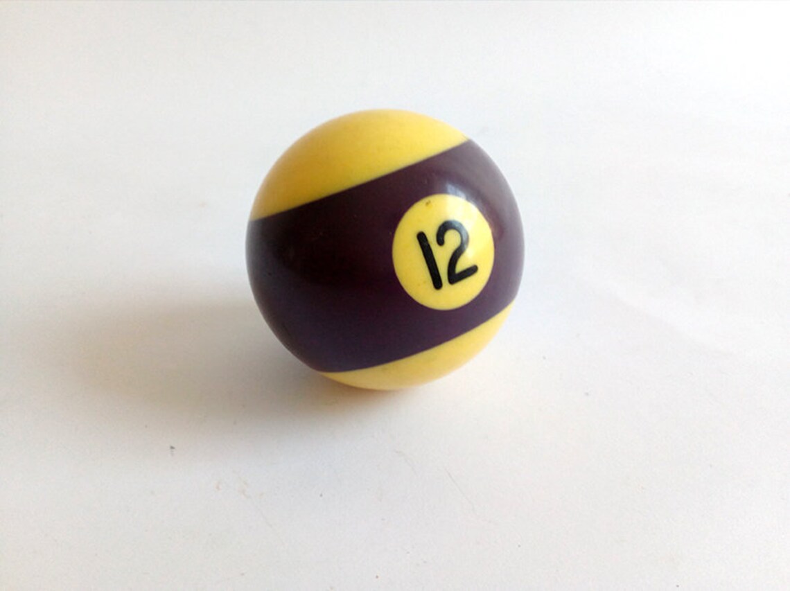 Vintage Billiard Ball. Billiard Ball Number 12. Billiard Ball | Etsy