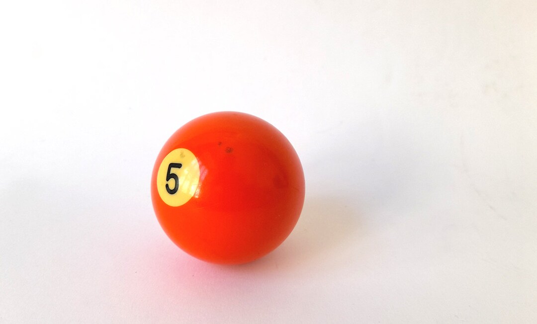 Vintage Billiard Ball. Billiard Ball Number 5. Orange Billiard Ball ...