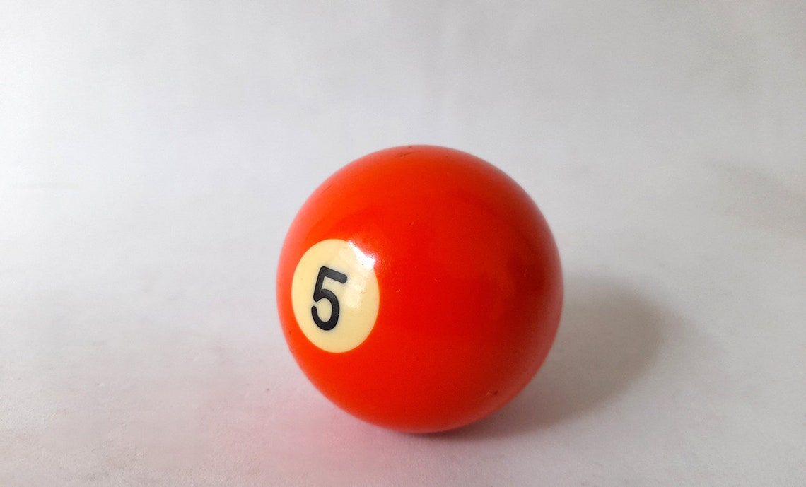 Vintage Billiard Ball. Billiard Ball Number 5. Orange Billiard | Etsy