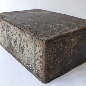 Very Old Rusty and Heavy Metal Box With Handle. Vintage Rectangular ...