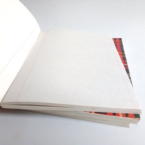 Vintage Portuguese School Notebook With Checkered Cover and Flat Leaves ...
